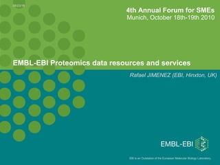 EMBL-EBI Proteomics data resources and services | PPT