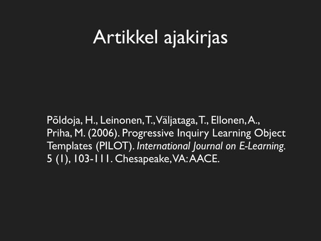 Töö allikatega ja viitamine | PPT