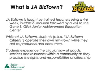 JA BizTown - Volunteer Mentor Training | PPT