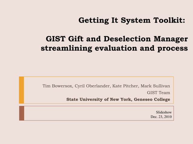 2010 12-23 gist gdm-slideshare | PPTX