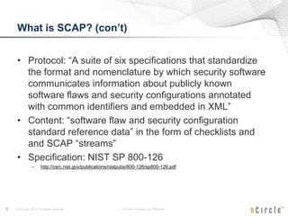2010-12 SCAP Explained | PPTX | Operating Systems | Computer Software and Applications