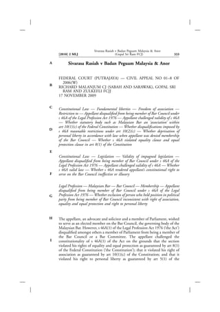 Sivarasa v Badan Peguam Malaysia | PDF