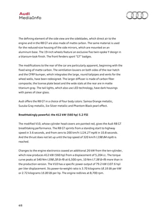 2010 Audi R8 GT | PDF