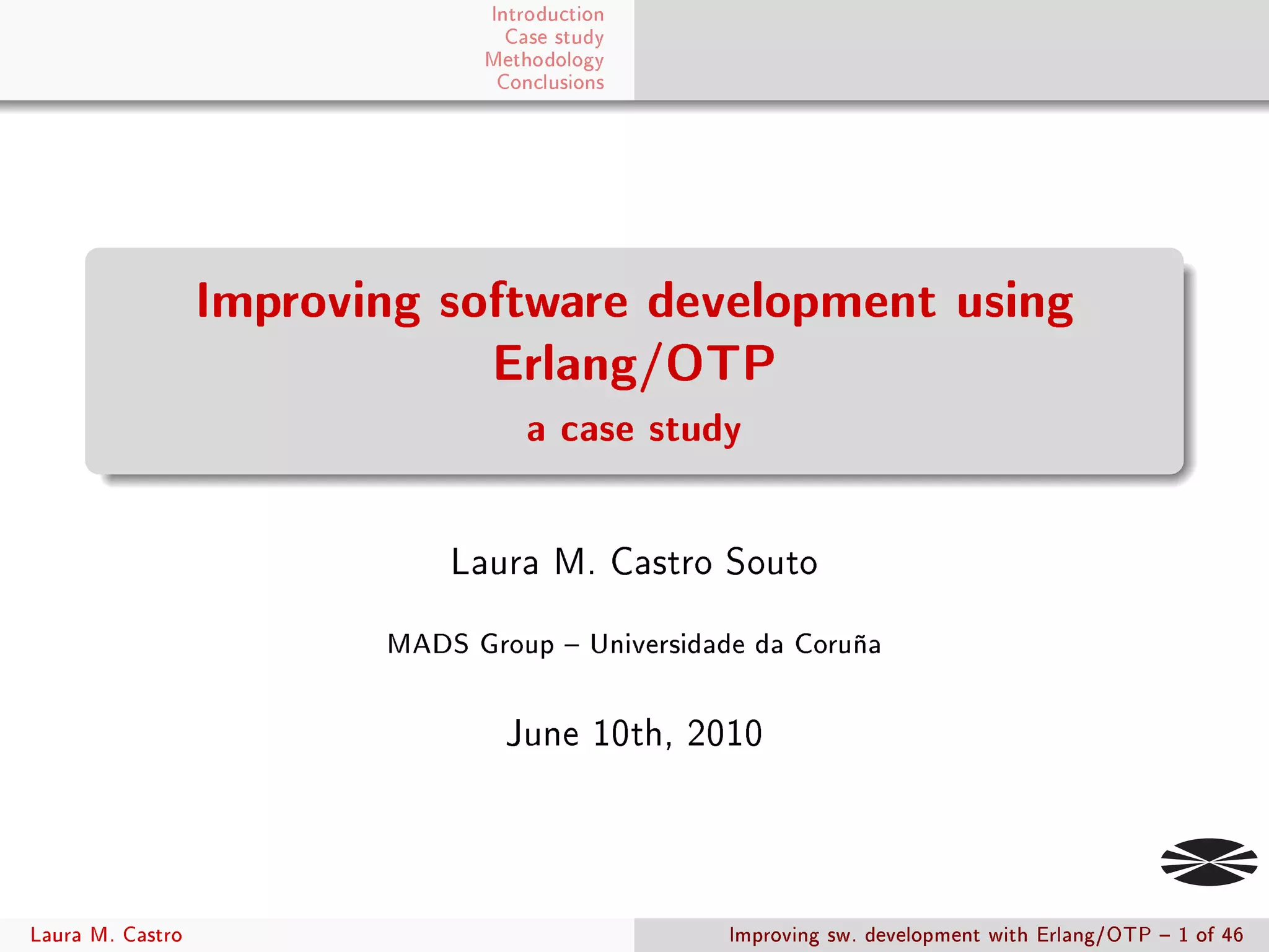 Improving Software Development Using Erlangotp Ppt