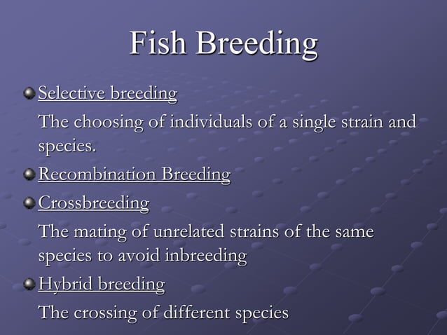FISHBREEDING and the methods of selection | PPT