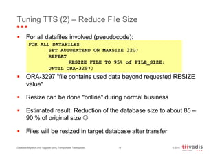 Database-Migration and -Upgrade with Transportable Tablespaces | PPT | Free Download