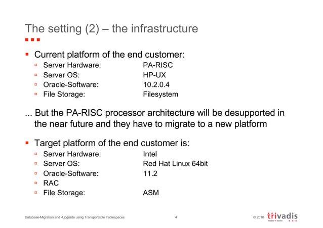 Database Migration And Upgrade With Transportable Tablespaces Ppt