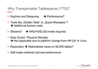 Database-Migration and -Upgrade with Transportable Tablespaces | PPT | Free Download