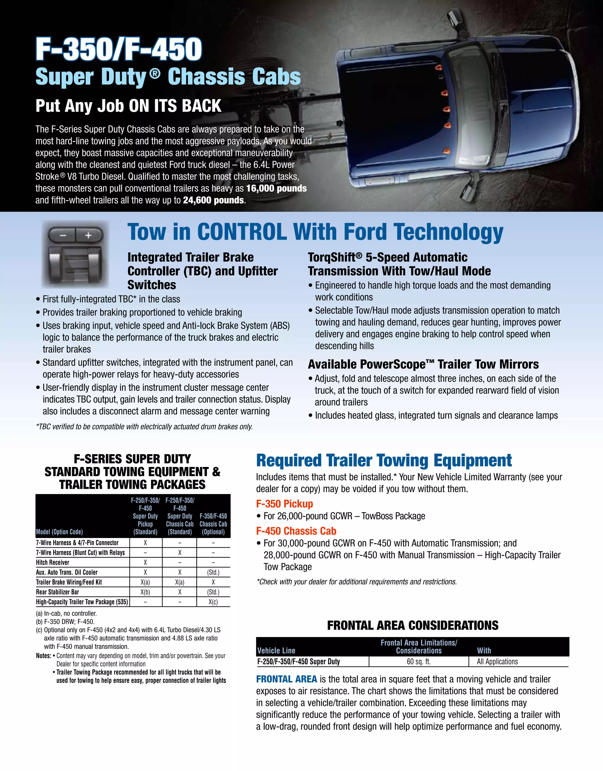 2010 Ford Superduty Truck Towing Guide Specifications Capabilities | PDF