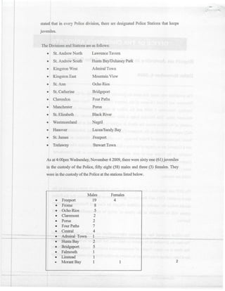 OCA - Special Report to Parliament on Children in Police Lockups | PDF