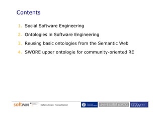 Adding Semantics to Social Software Engineering (by Steffen Lohmann & Thomas Riechert) | PPT