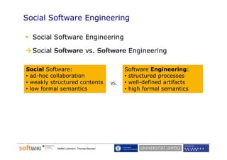 Adding Semantics to Social Software Engineering (by Steffen Lohmann & Thomas Riechert) | PDF