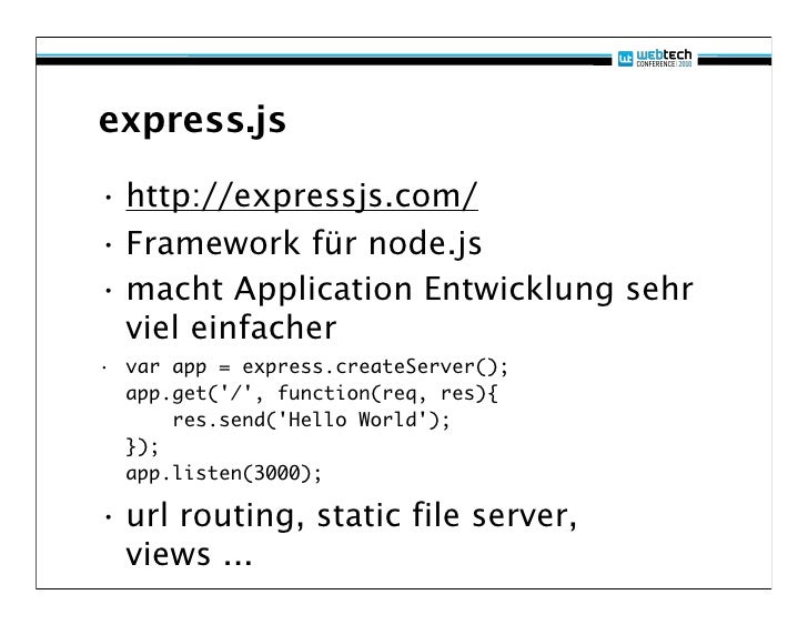 Javascript auf Client und Server mit node.js - webtech 2010