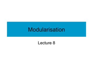 Modular Programming Techniques: Designing Efficient Algorithms with ...