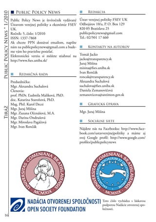 Public Policy News 1/2010 | PDF