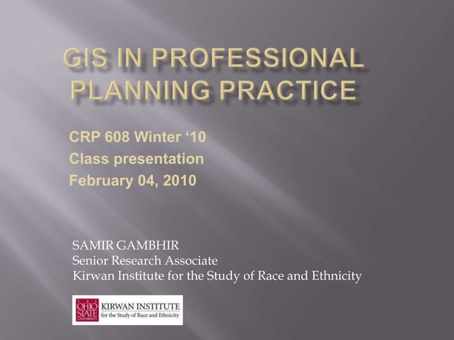 GIS in Professional Planning Practice | PPT | Free Download