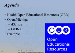 Health OER Activities at the University of Michigan | PPT