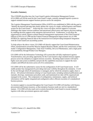 CG-LIMS CONOP | PDF | Logistics | Business