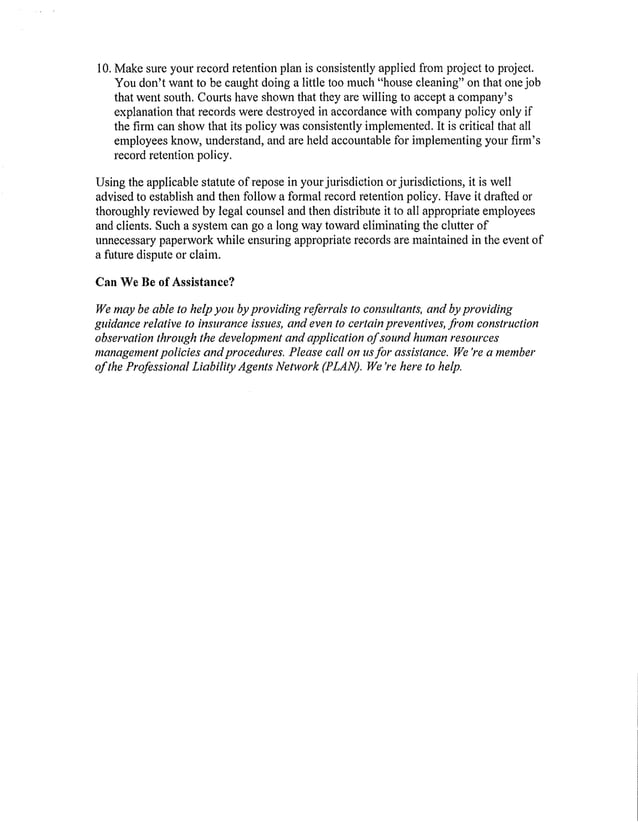 Statute of Repose to Record Retention Policies | PDF