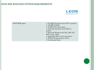 Leon RIM Solution | PPT