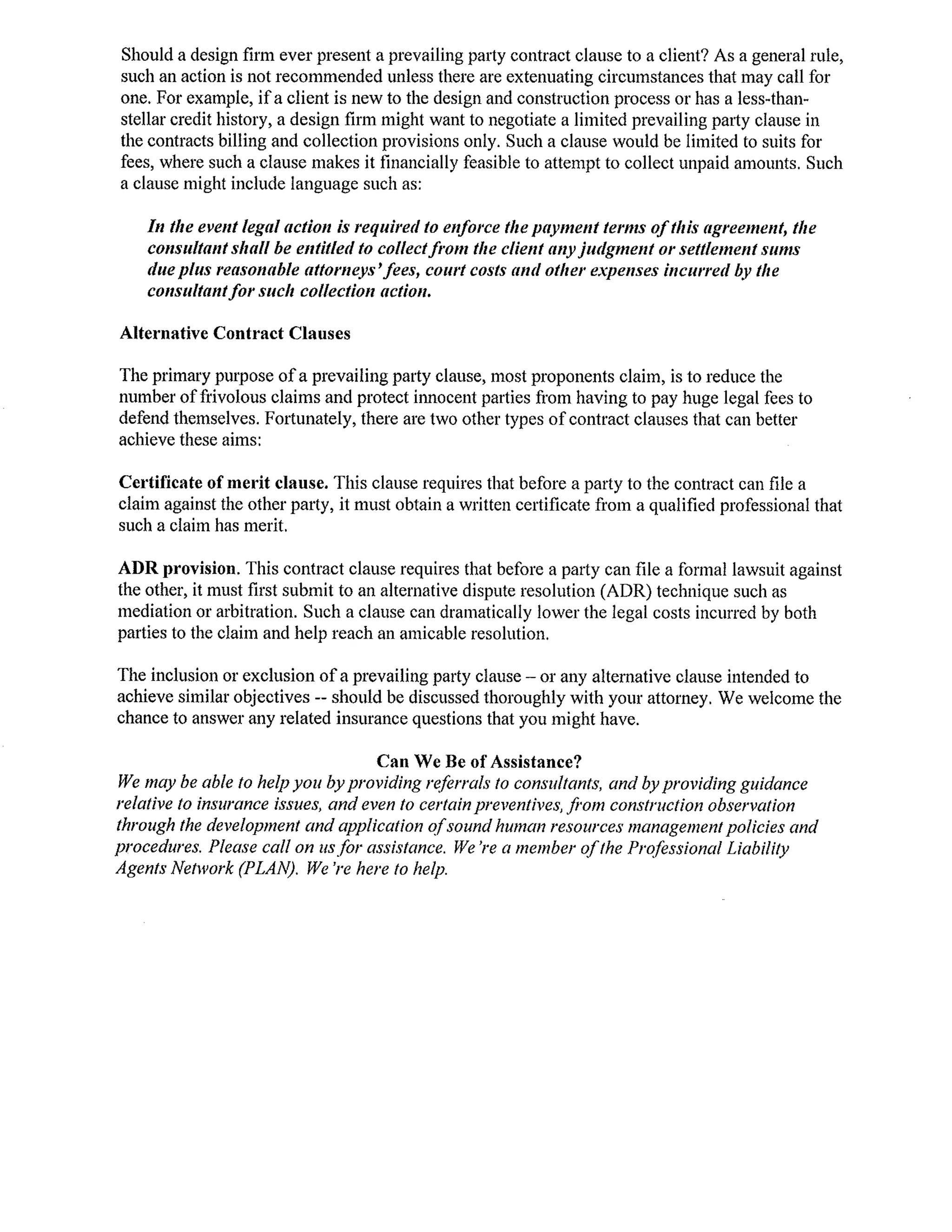 Prevailing Party Contract Clauses | PDF