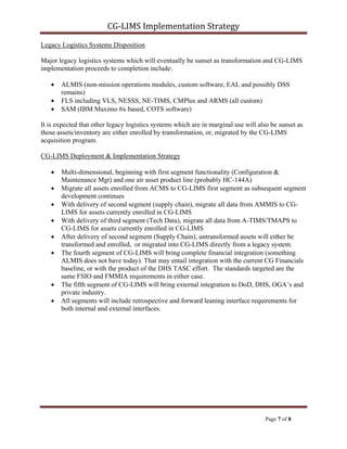 CG-LIMS Implementation Strategy | PDF
