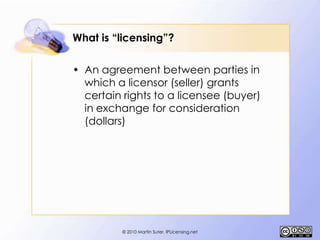 IP Licensing for Technology Entrepreneurs | PPT