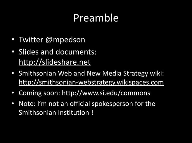 Michael Edson @ UGame ULearn: The Smithsonian Commons Prototype | PPT