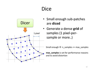 Implementing a modern, RenderMan compliant, REYES renderer | PPTX