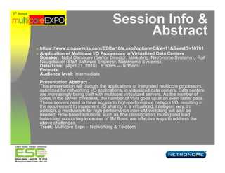 Multicore I/O Processors In Virtual Data Centers | PPT