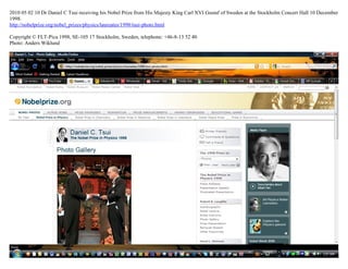 2010 05 02 10 Dr Daniel C Tsui Physics Nobel Prize King Carl Xvi Gustaf ...