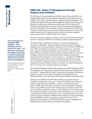 Sea Warrior Program (PEO-EIS PMW 240) 8-pg overview story | DOC
