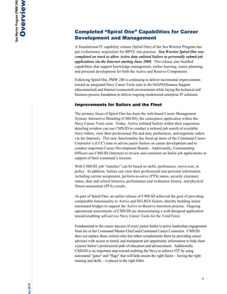 Sea Warrior Program (PEO-EIS PMW 240) 8-pg overview story | DOC