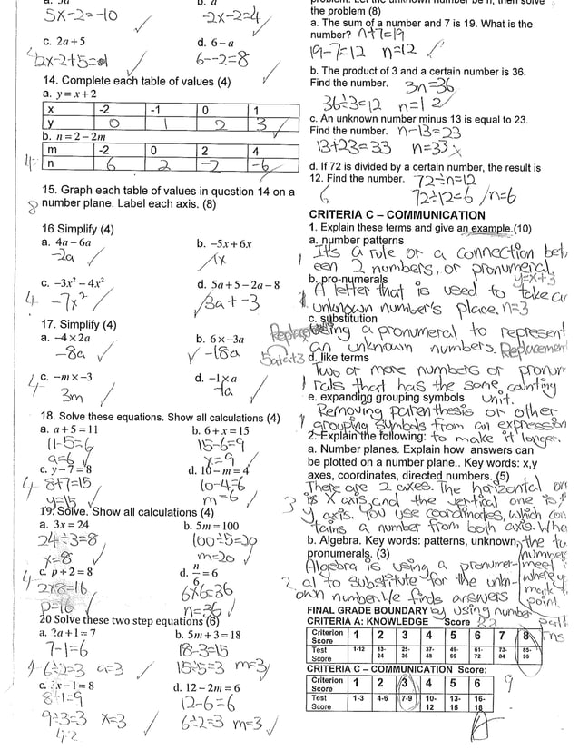 Algebra Test | PDF