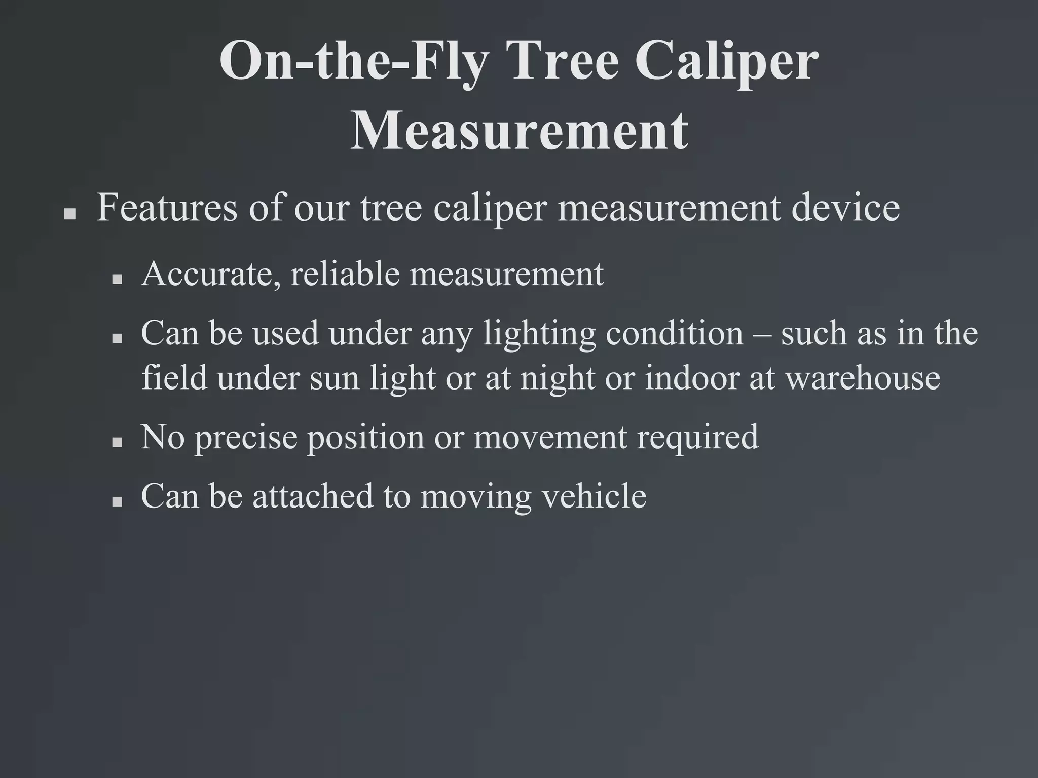 On-the-fly Tree Counting and Caliper Measure | PPTX