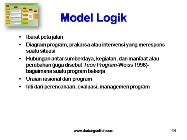 Teknik Monitoring dan Evaluasi: Kerangka Kerja Logis (Logical Frame Work) | PPT