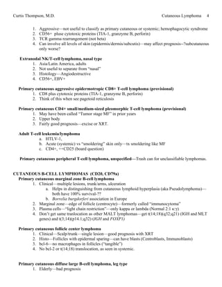 C. Thompson - Cutaneous Lymphoma | DOC