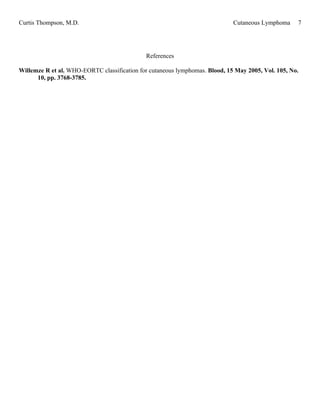 C. Thompson - Cutaneous Lymphoma | DOC
