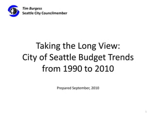 Seattle Budget Trends 1990-2010 | PPTX | Business Accounting & Finance ...