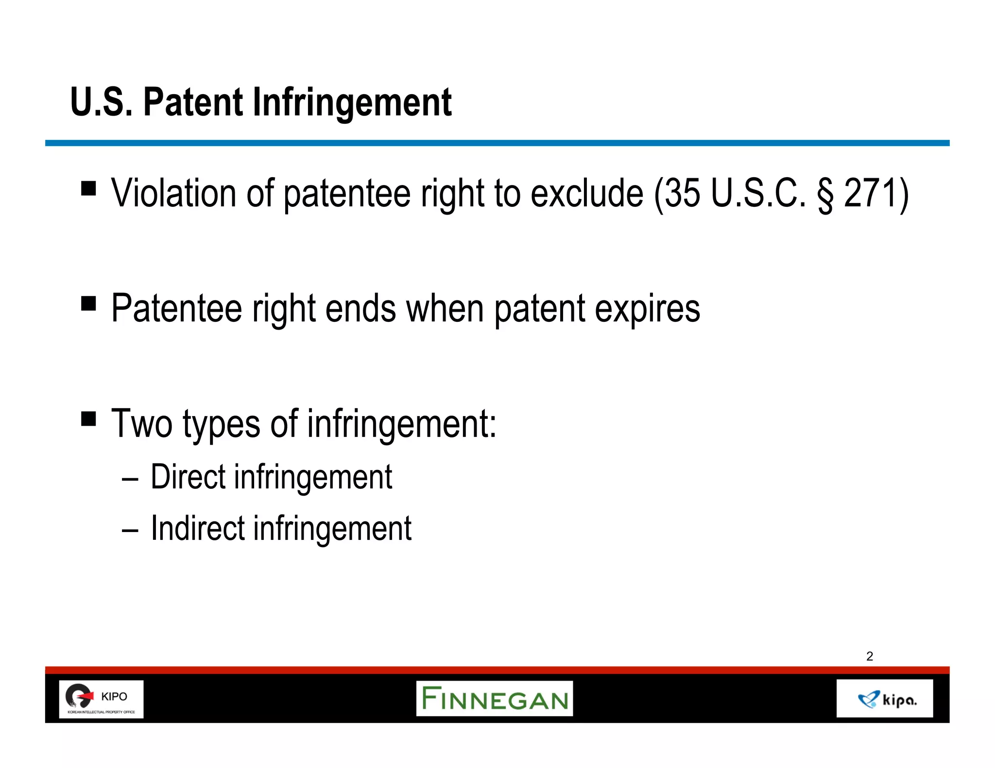KIPO/KIPA Presentation: Direct Infringement (2010) | PPT