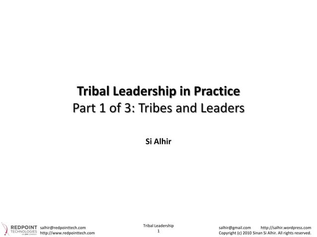 Tribal leadership: tribes and leaders (part 1 of 3) | PPT
