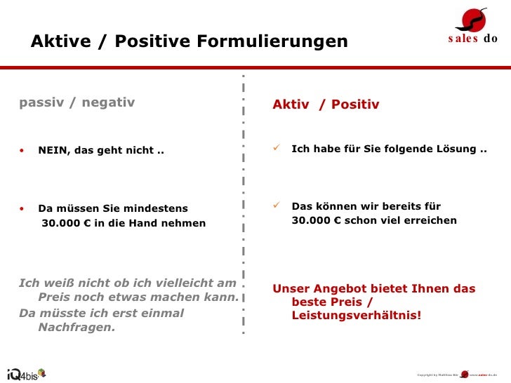 Positive Formulierungen Beispiele