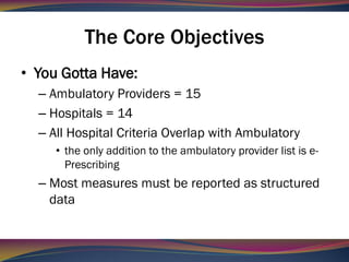 Meaningful Use Stage One Overview | PPT