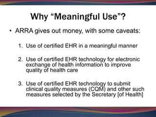 Meaningful Use Stage One Overview | PPT