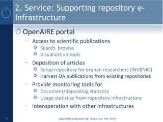 OpenAIRE for UGent FP7 and ERC participantsen aire@ugent | PPT