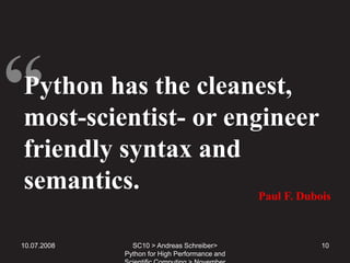 Python for High Performance and Scientific Computing | PPT