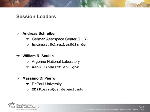 Python for High Performance and Scientific Computing | PPT
