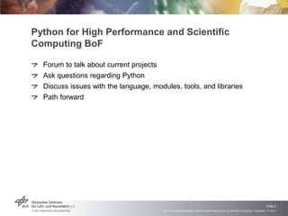 Python for High Performance and Scientific Computing | PPT