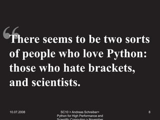 Python for High Performance and Scientific Computing | PPT