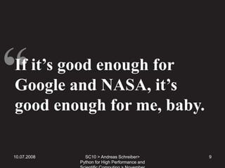 Python for High Performance and Scientific Computing | PPT